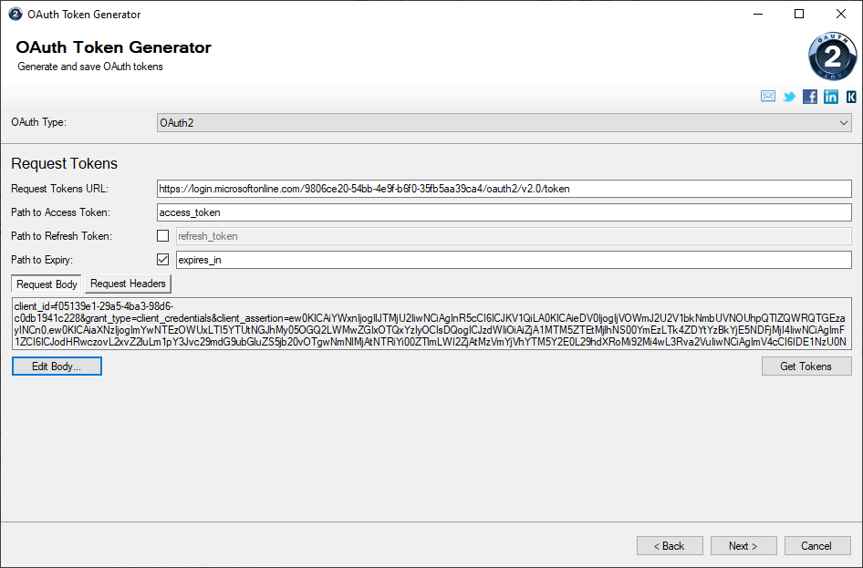 Using OAuth 2.0 Authorization with a Certificate in SSIS